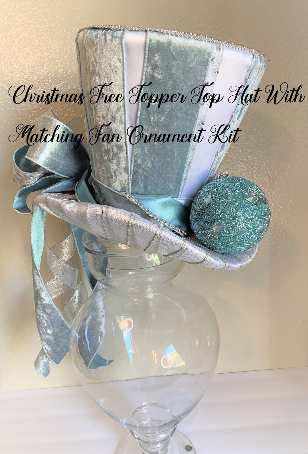 Christmas Tree Decoration Kit, Custom Tree Topper Top Hat and Matching ...