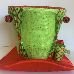 Jester Tree Topper Top Hat, Green and Red Top Hat, Green and Red ...