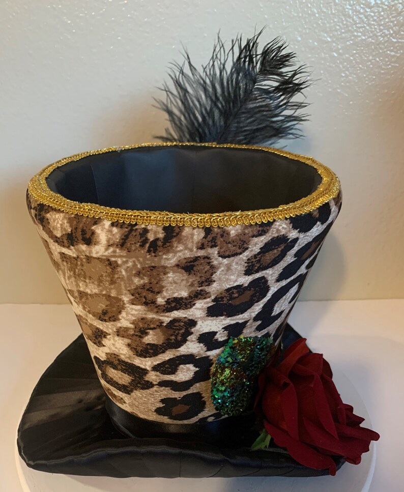Leopard Tree Topper Top Hat Brown and Black Leopard Top Hat - Etsy