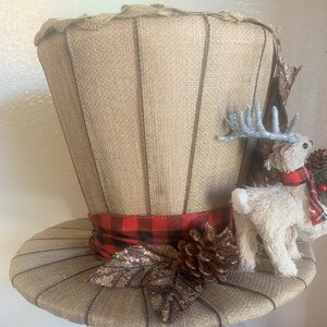 Burlap Tree Topper, Rustic Tree Topper Top Hat, Country Christmas Tree ...