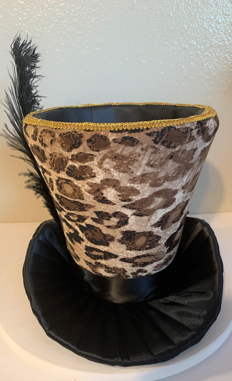 Leopard Tree Topper Top Hat Brown and Black Leopard Top Hat - Etsy