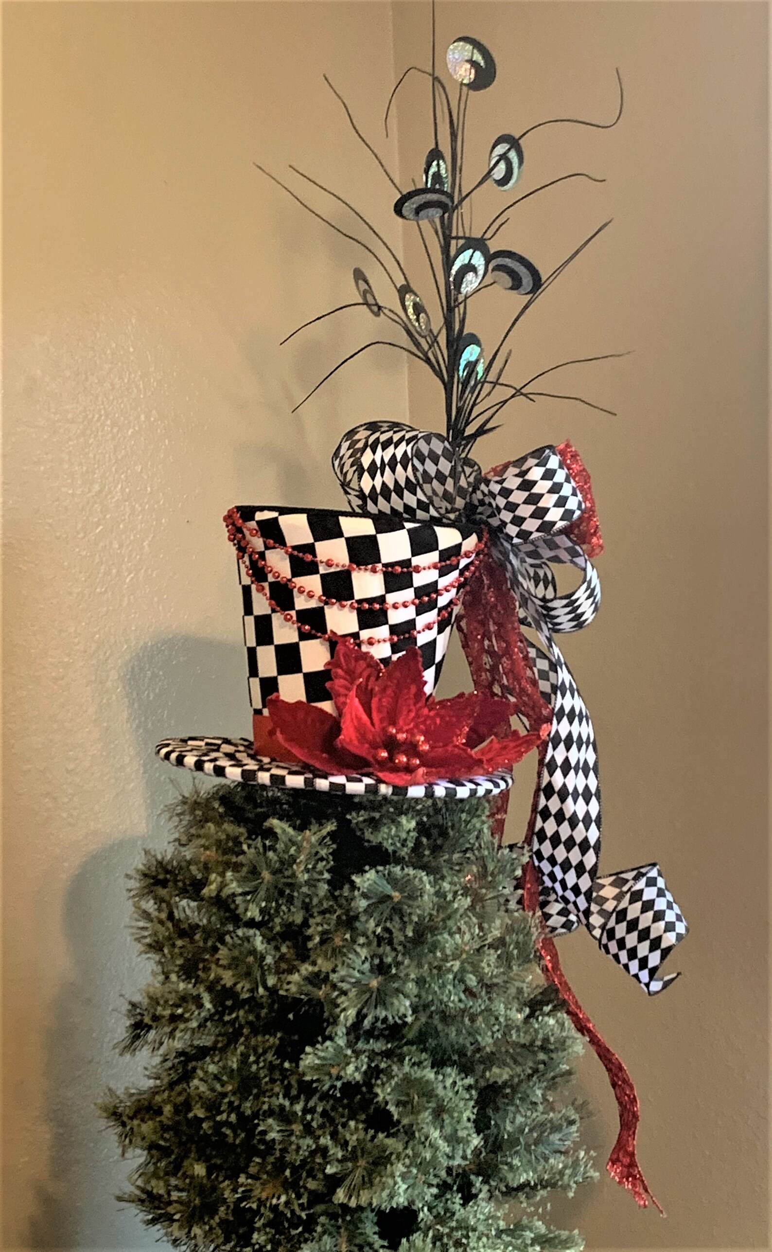 Extra Large Christmas Tree Topper Tree Topper Bow Black - Etsy