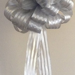 Extra Large Silver Tree Topper Bow Christmas Decoration Bow - Etsy