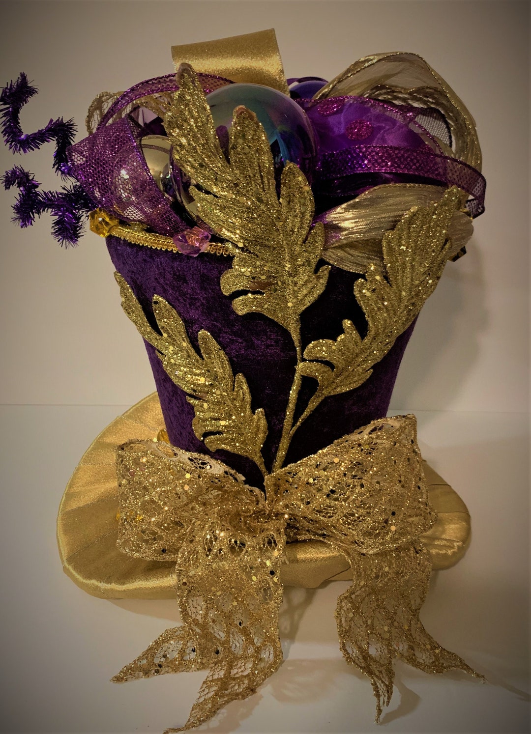 Purple and Gold Tree Topper, Gold and Purple Tree Topper, Purple and ...
