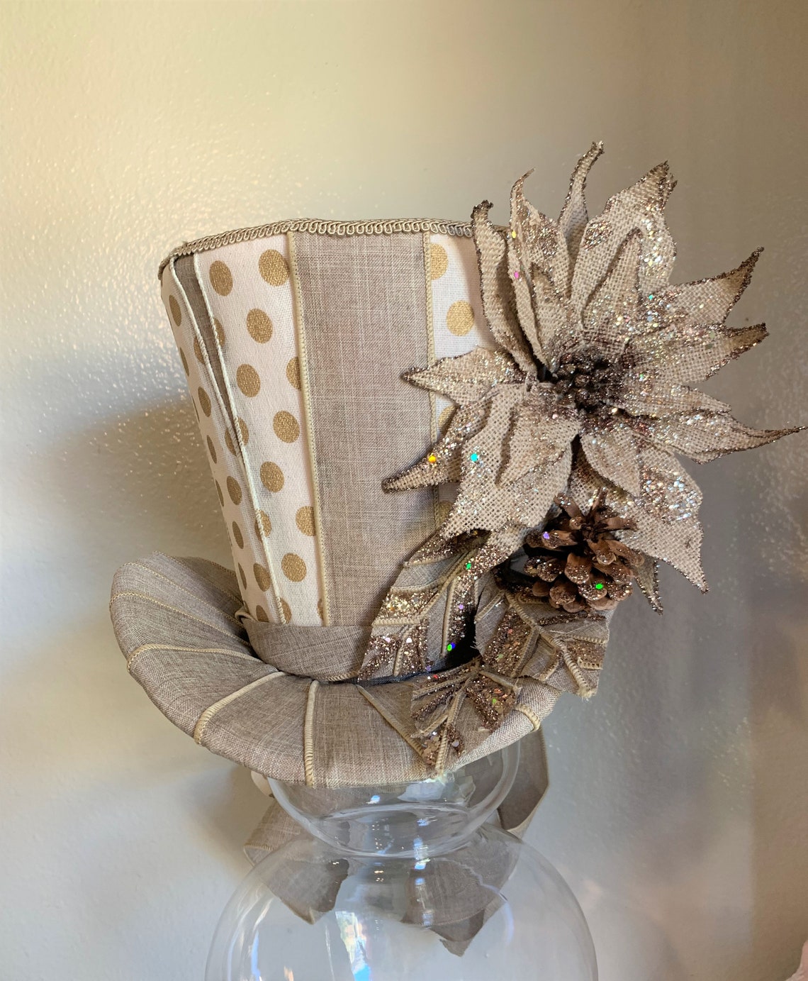 Burlap Tree Topper Rustic Tree Topper Top Hat Burlap - Etsy