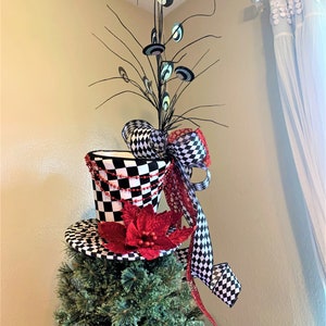 Extra Large Christmas Tree Topper Tree Topper Bow Black - Etsy