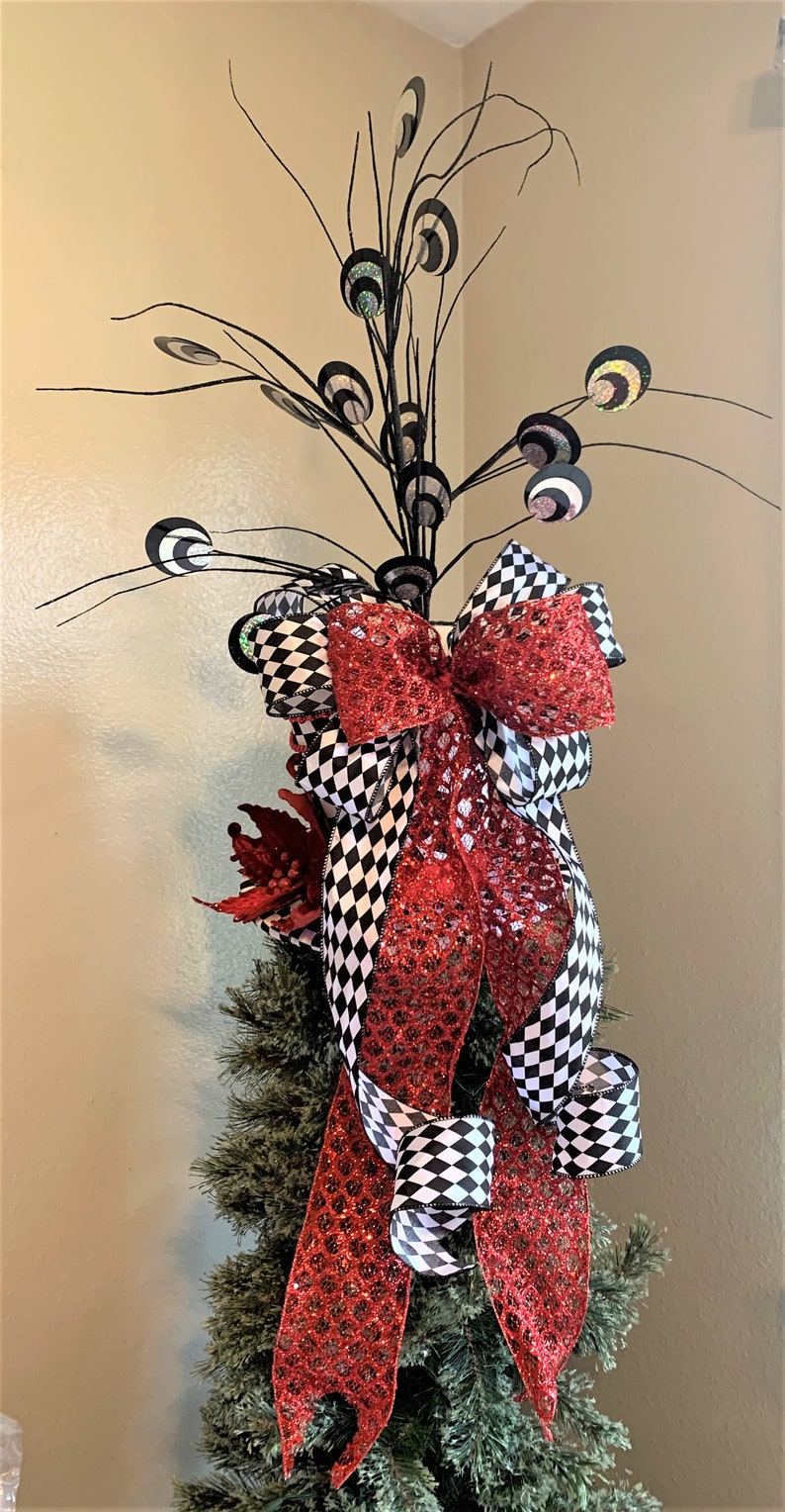 Extra Large Christmas Tree Topper Tree Topper Bow Black - Etsy