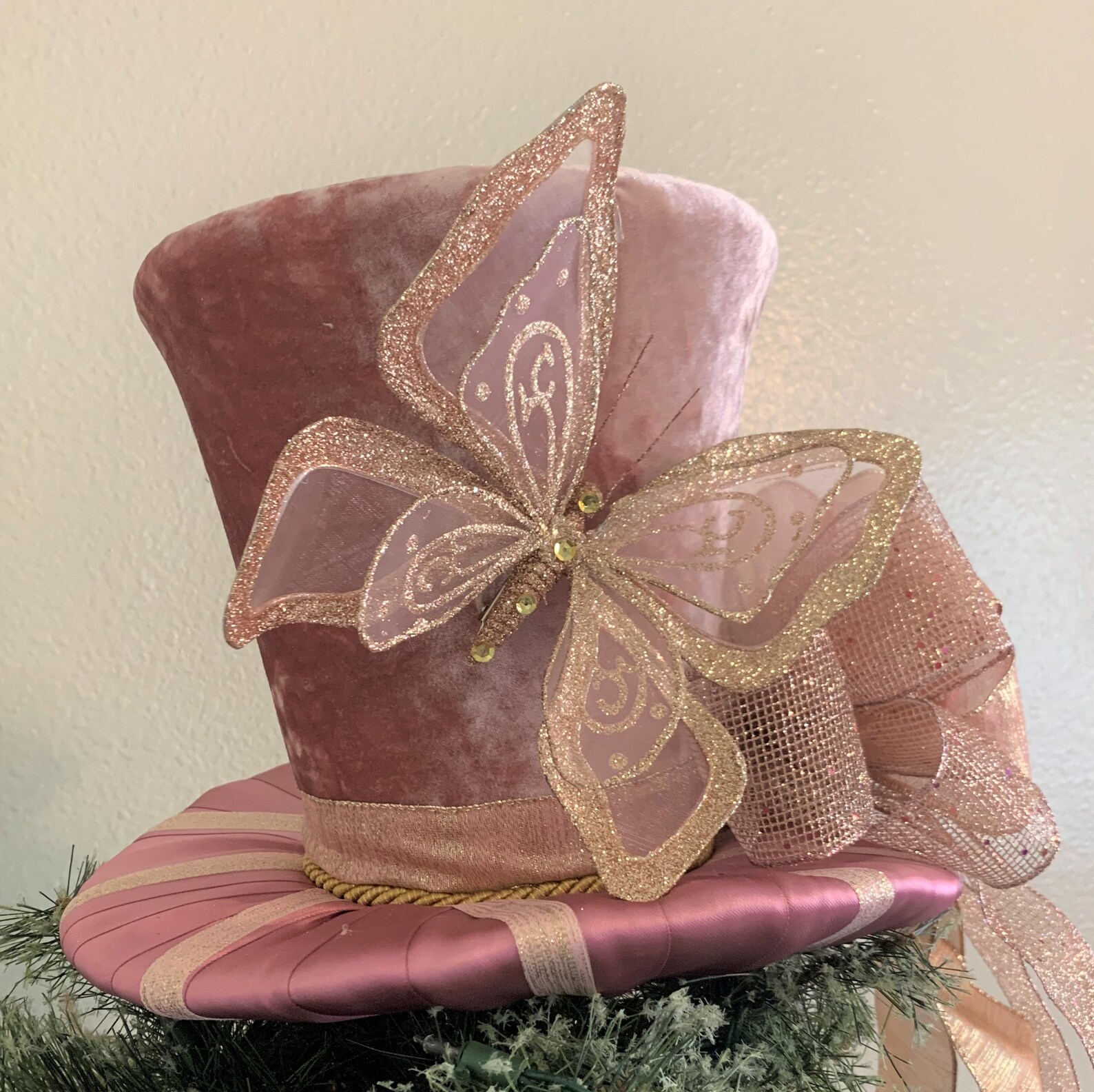 Butterfly Tree Topper Top Hat Christmas Tree Topper Bow - Etsy