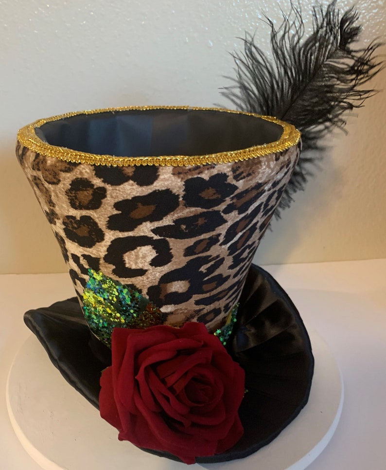 Leopard Tree Topper Top Hat Brown and Black Leopard Top Hat - Etsy