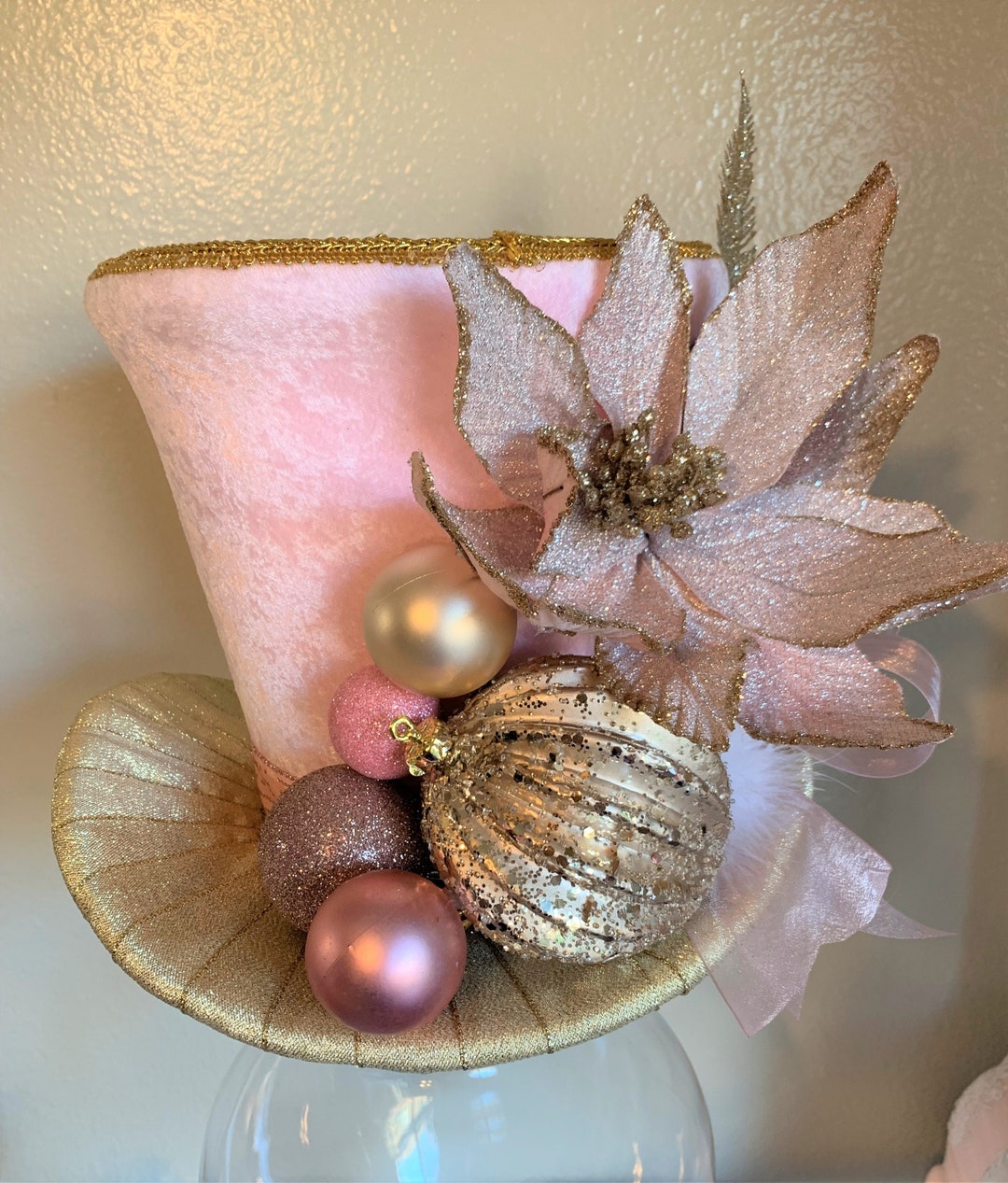Pink and Gold Tree Topper Top Hat Top Hat Tree Topper - Etsy