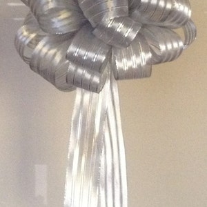 Extra Large Silver Tree Topper Bow Christmas Decoration Bow - Etsy
