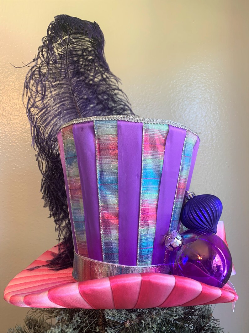 Purple and Pink Christmas Top Hat Tree Topper Whimsical Tree - Etsy
