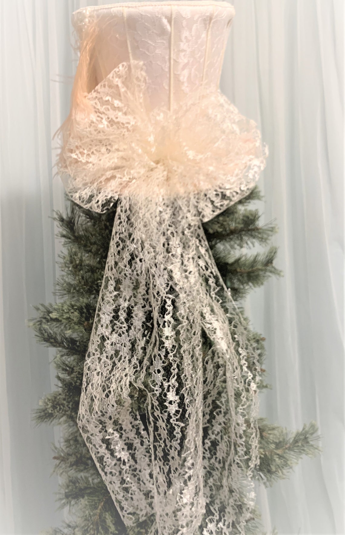 Victorian Tree Topper Top Hat Ivory Top Hat Christmas Tree | Etsy