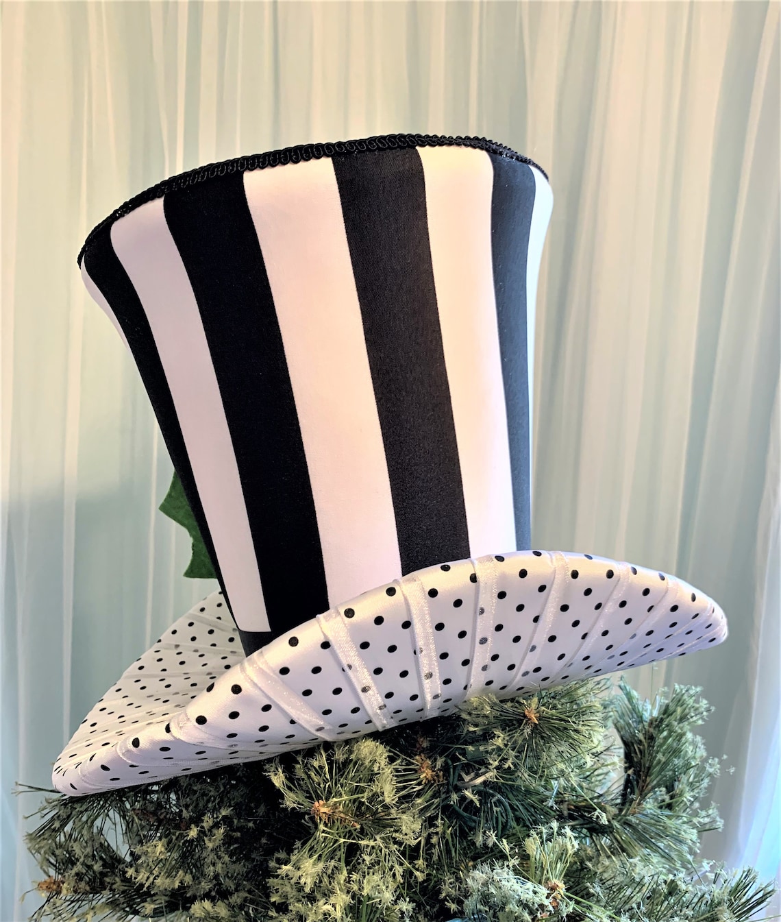 Black and White Christmas Tree Topper Christmas Tree Top Hat - Etsy