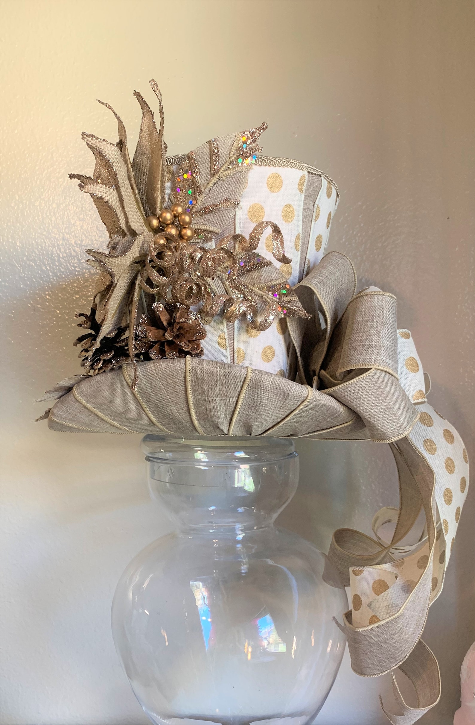 Burlap Tree Topper Rustic Tree Topper Top Hat Burlap - Etsy