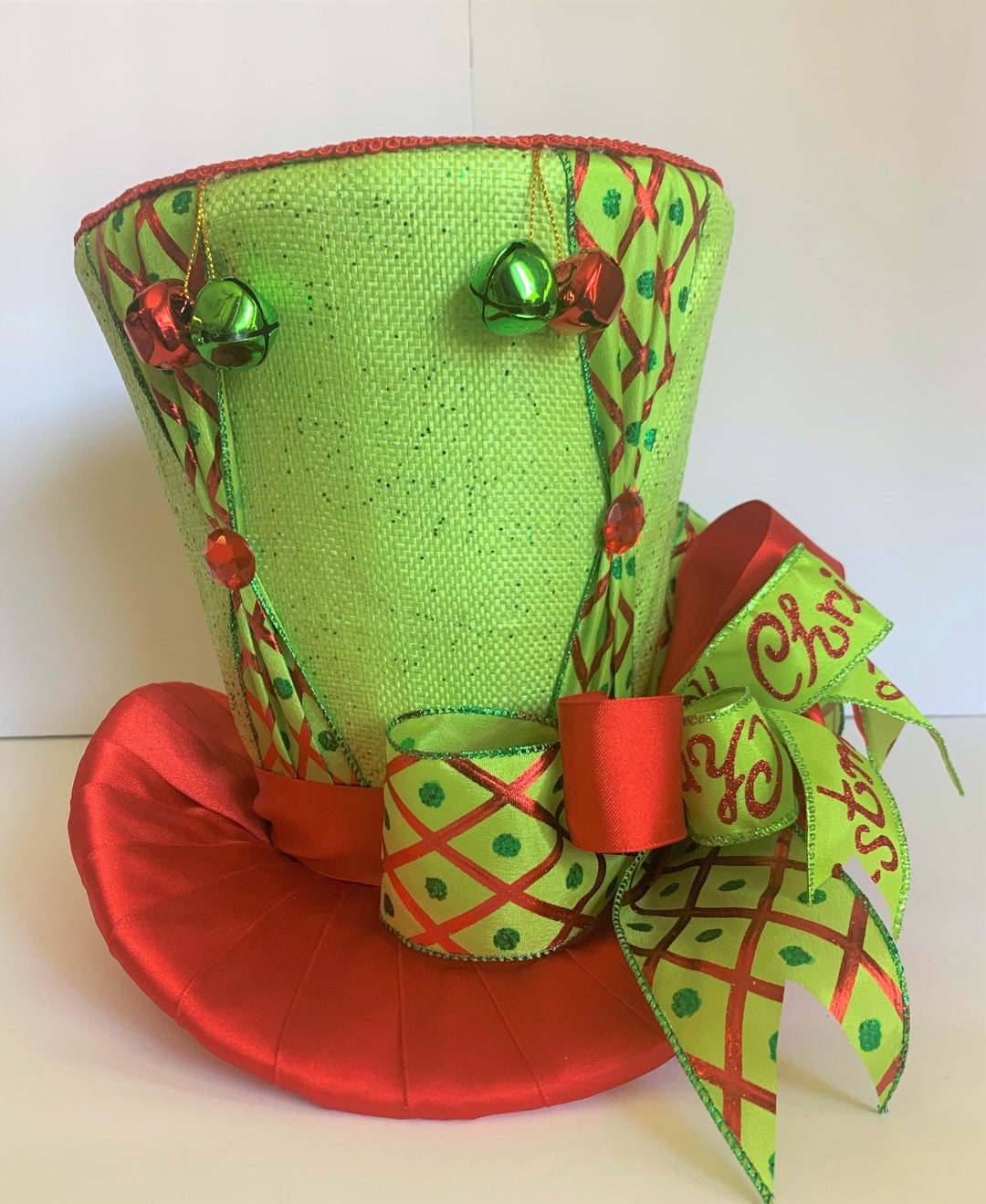 Jester Tree Topper Top Hat, Green and Red Top Hat, Green and Red ...