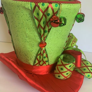Jester Tree Topper Top Hat, Green and Red Top Hat, Green and Red ...