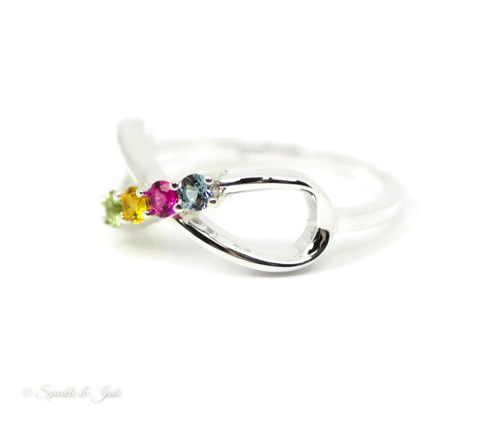 Personalized Infinity Birthstone Ring Birthstones for Family - Etsy