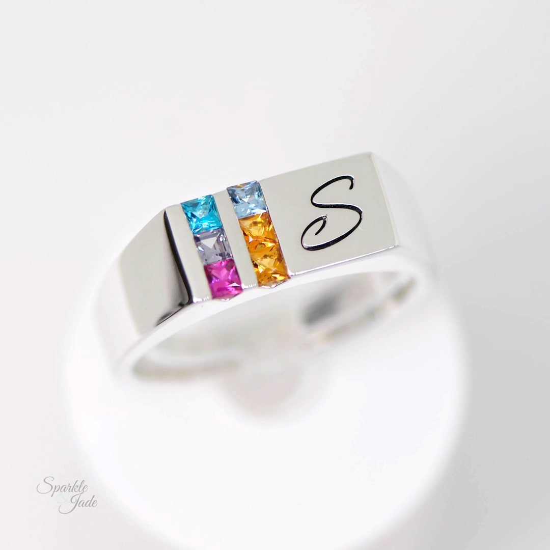 Men's Personalized Birthstone Father's Grandfather's Family Ring ...