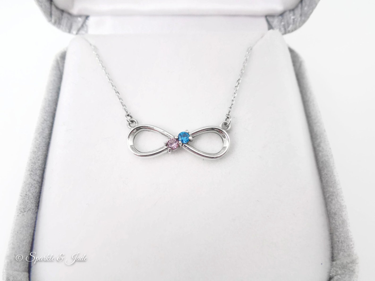 Infinity Birthstone Pendant Necklace With 1 2 3 4 or 5 Stones - Etsy
