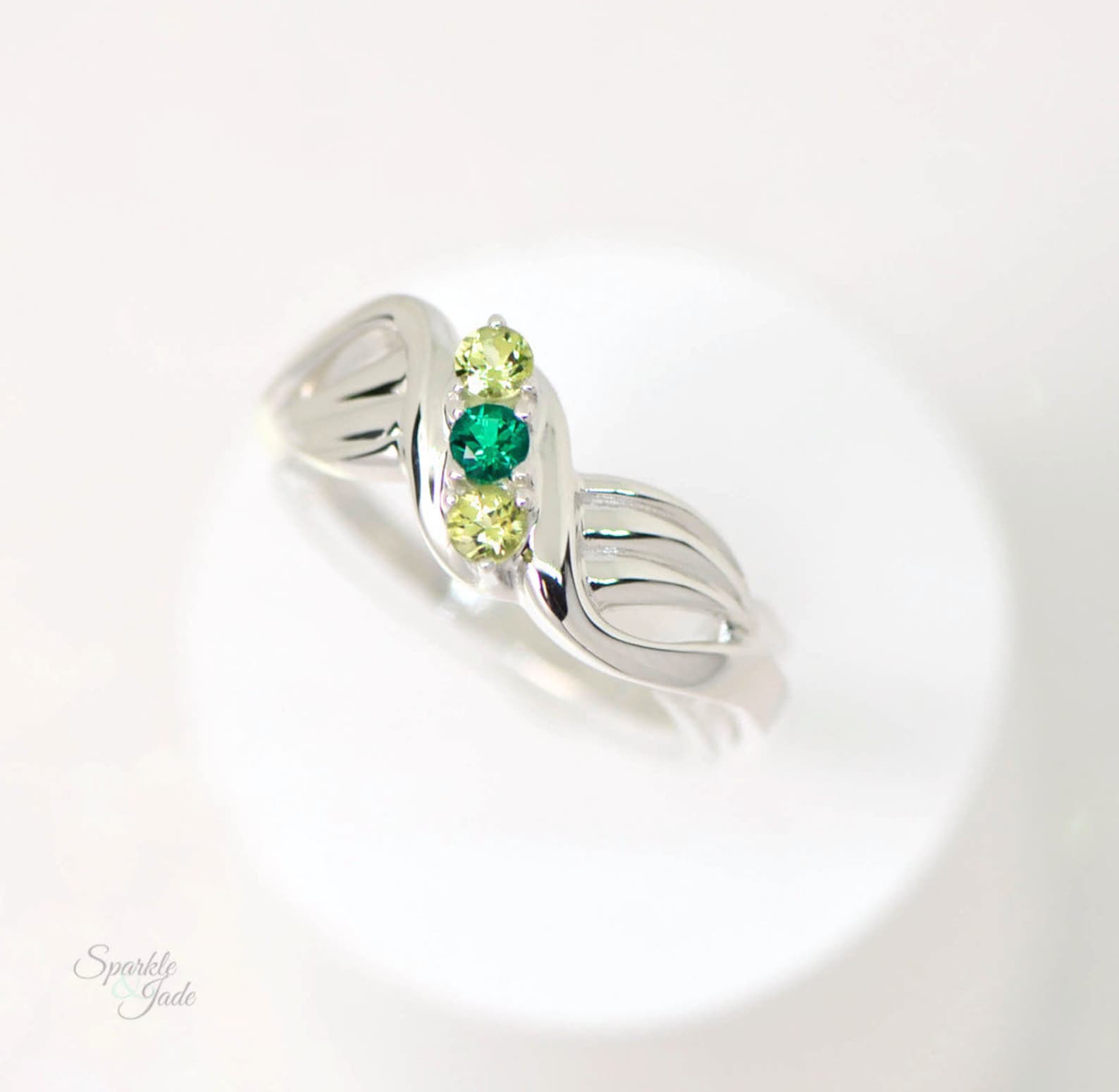 Infinity Style Diagonal Birthstone Mother's Ring With 1 2 3 Stones ...