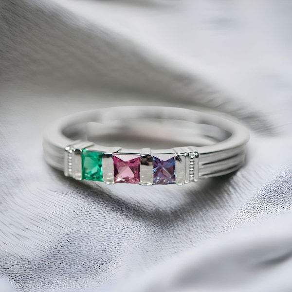 Two Birthstone Ring - Etsy