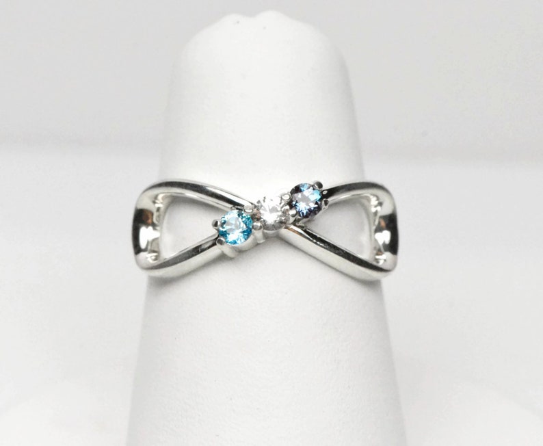 Personalized Infinity Birthstone Ring Birthstones for Family Mother or ...