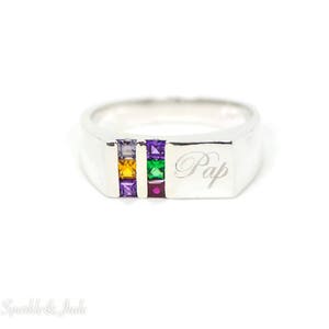 Men's Personalized Birthstone Father's Grandfather's Family Ring ...