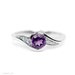 Sterling Silver Round Amethyst and Diamond Accented Swirl Bezel Ring - Etsy