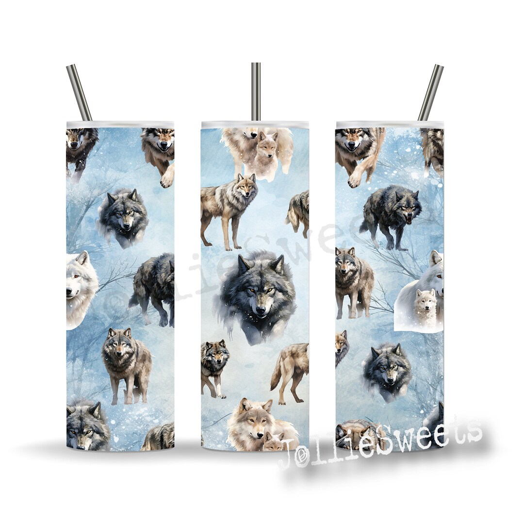 Wild Wolf Wrap, 20 Oz Skinny Tumbler Wrap, Sublimation Design, Download ...