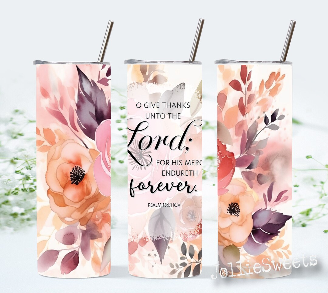 Bible Verse 20oz Skinny Tumbler Wrap, Faith Sublimation Design ...