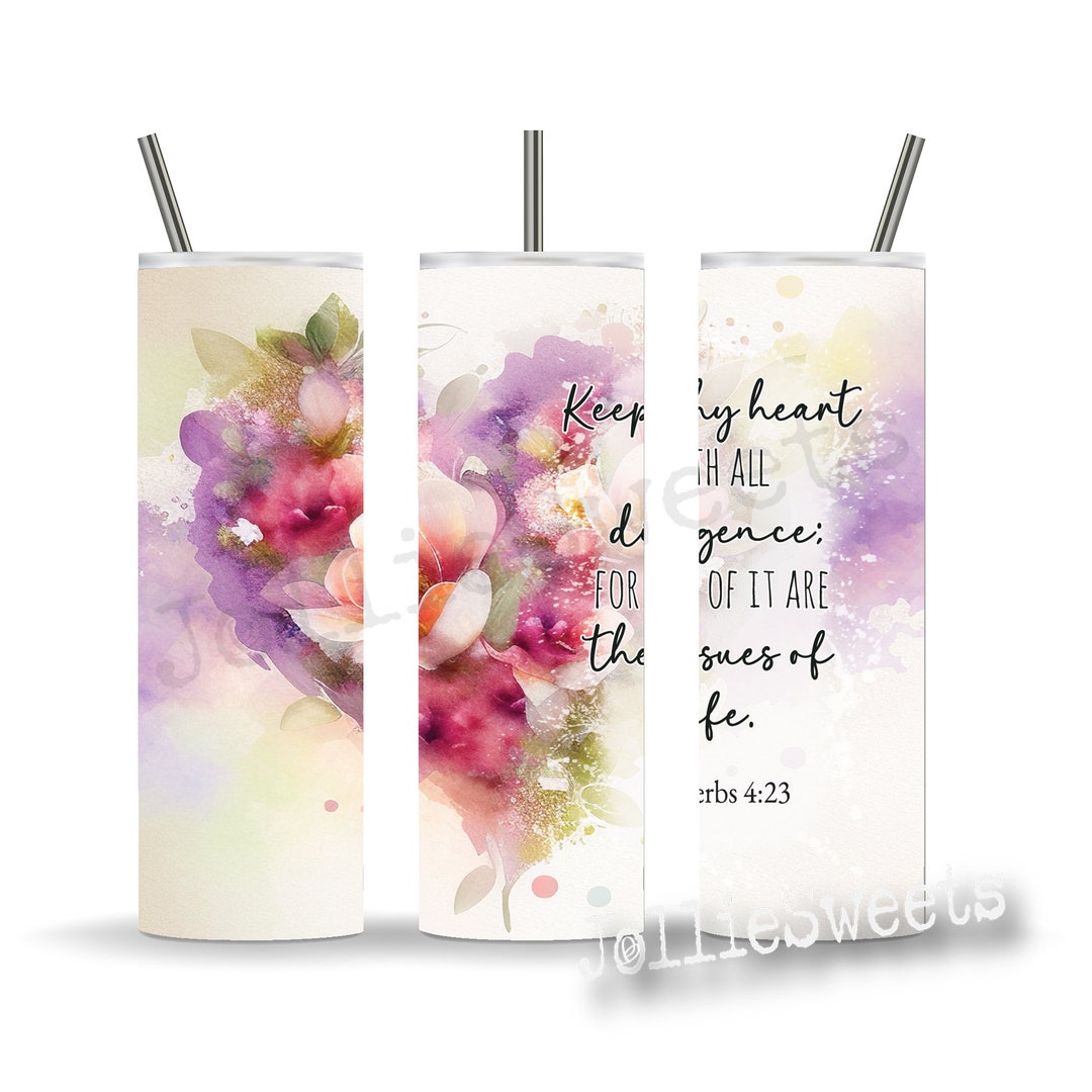 Bible Verse 20 Oz Skinny Tumbler Wrap, Sublimation Design Digital ...