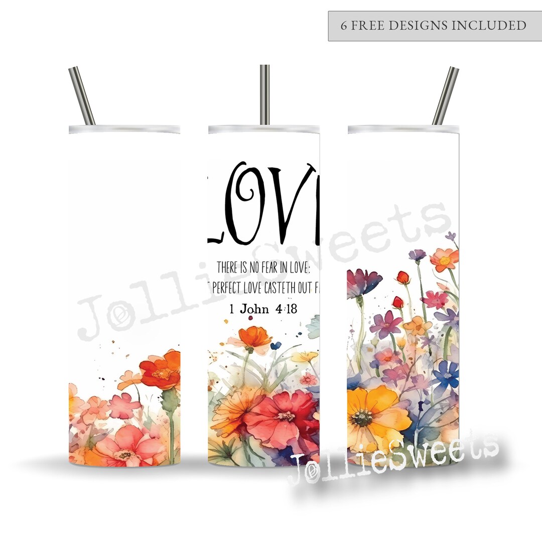 Bible Verse 20 Oz Skinny Tumbler Wrap, Faith Sublimation Design ...