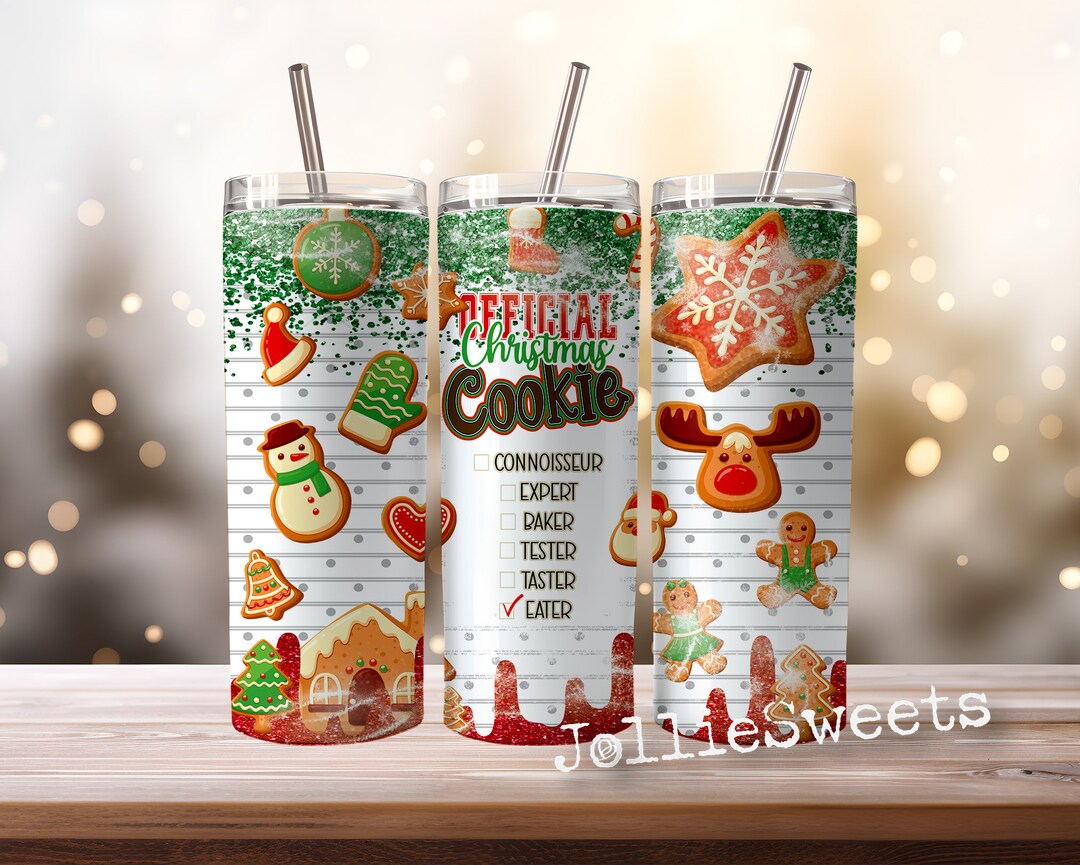 Christmas Cookies 20oz Skinny Tumbler Wrap, Sublimation Design Download ...