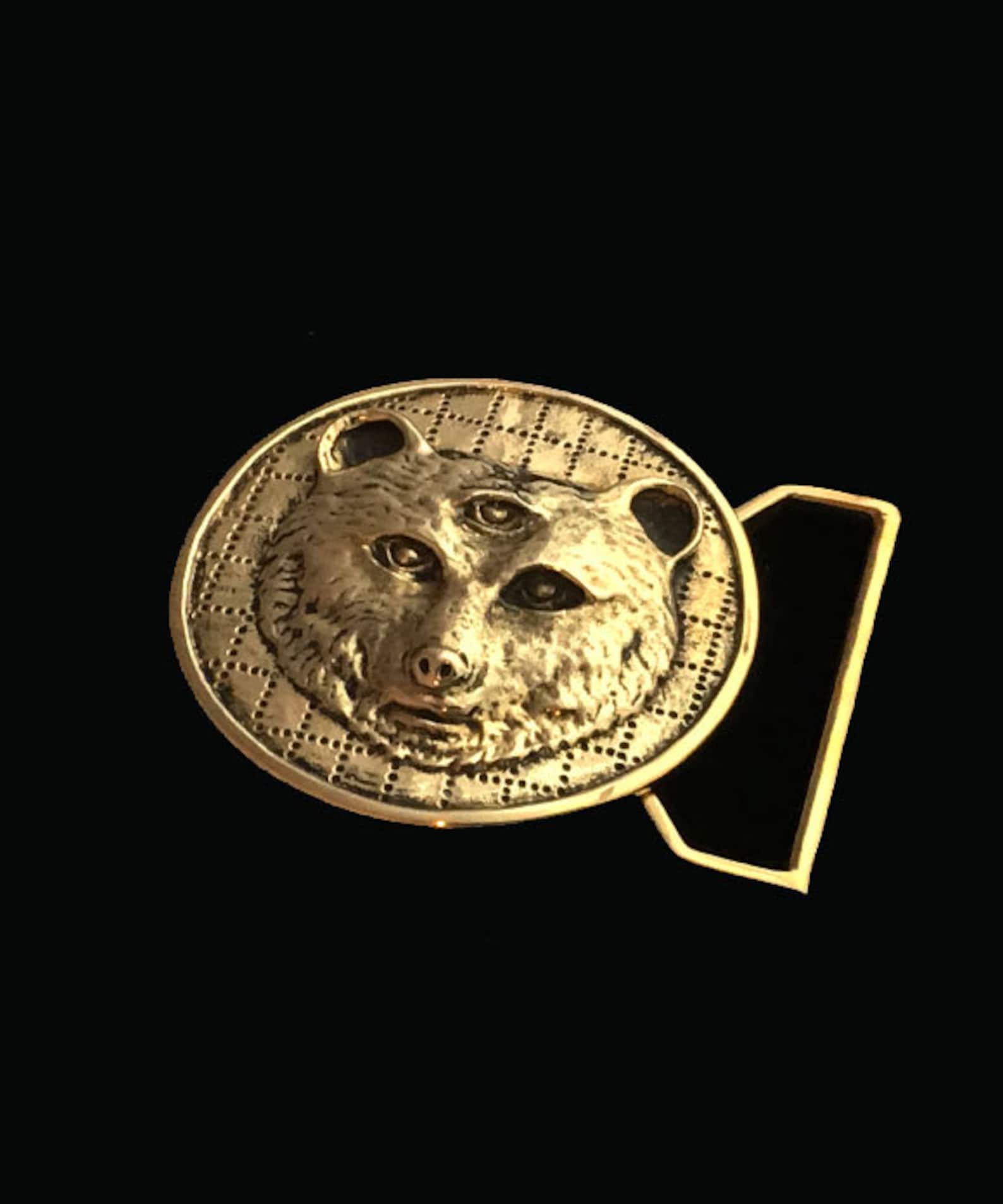 Owsley bear Tribute Buckle Cast in Yellow Brass by - Etsy