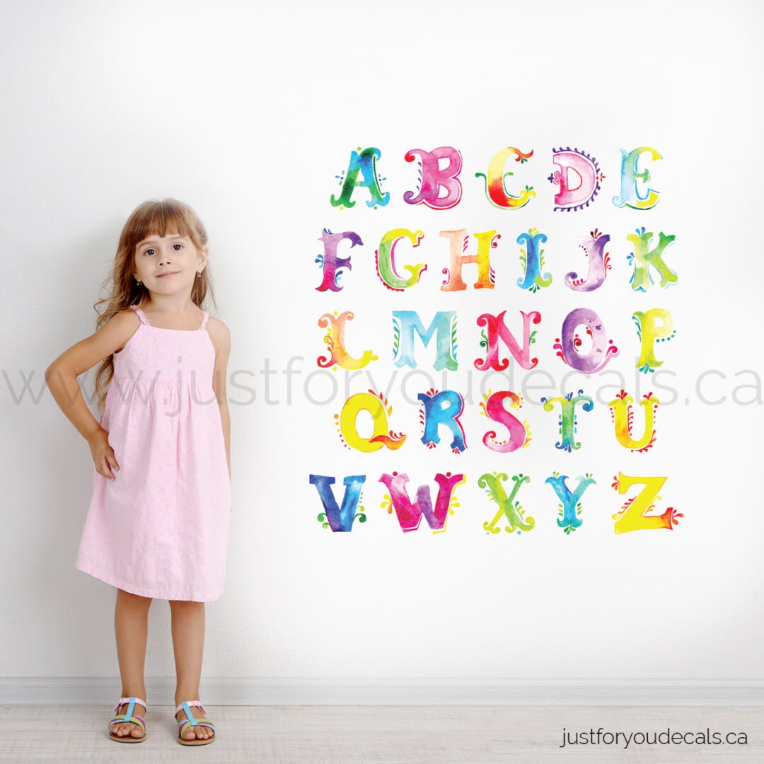 Girlie Alphabet Wall Decal Girls Room Children Wall Decal - Etsy