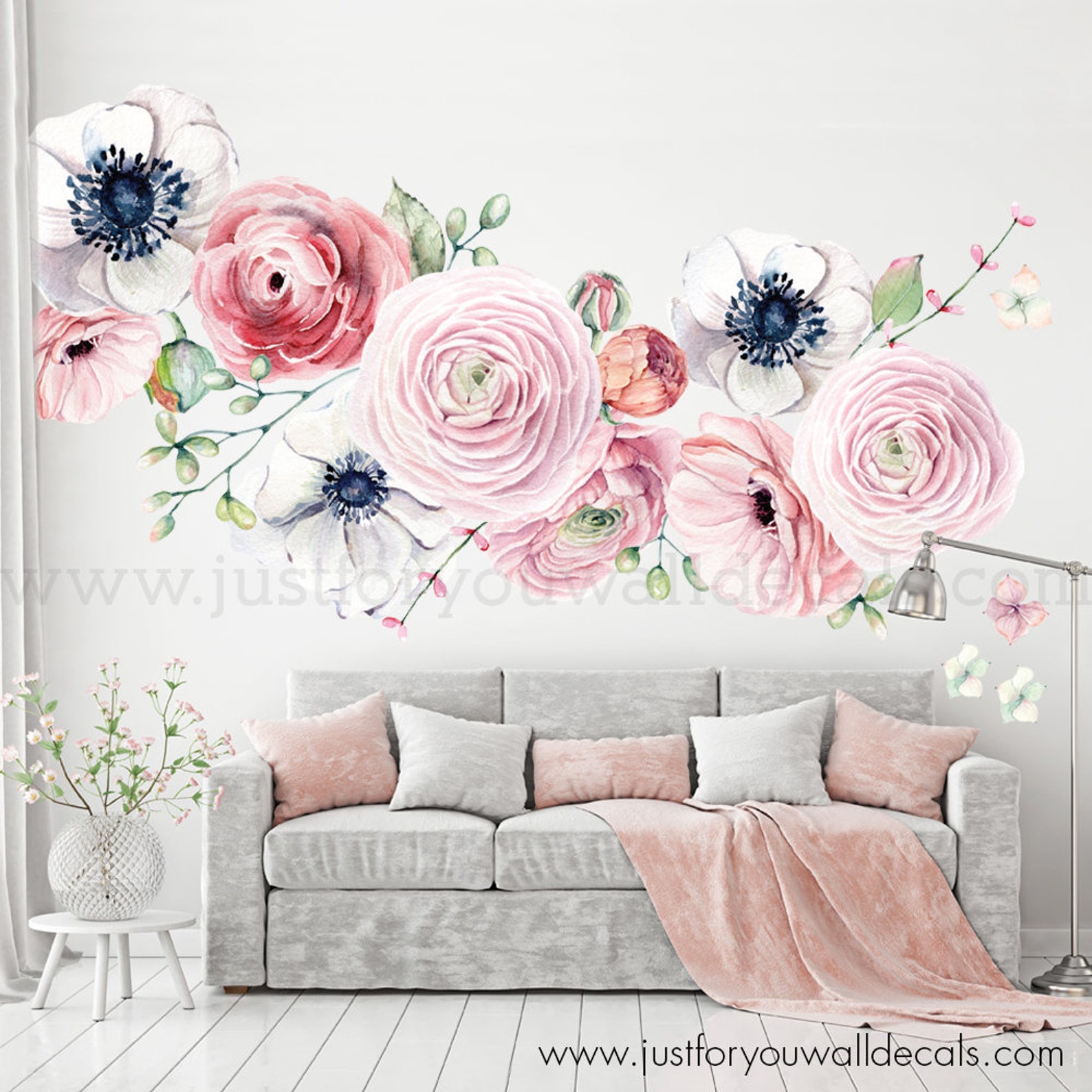 LARGE FLOWER SET Flower Wall Decal Floral Wall Decal - Etsy