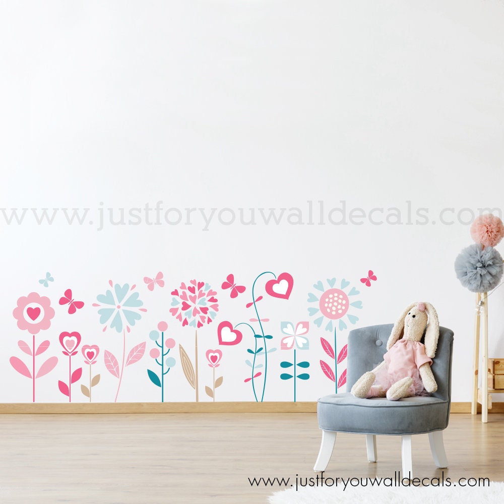 Flower Wall Decal Girls Room Wall Decal Teen Girl Room | Etsy