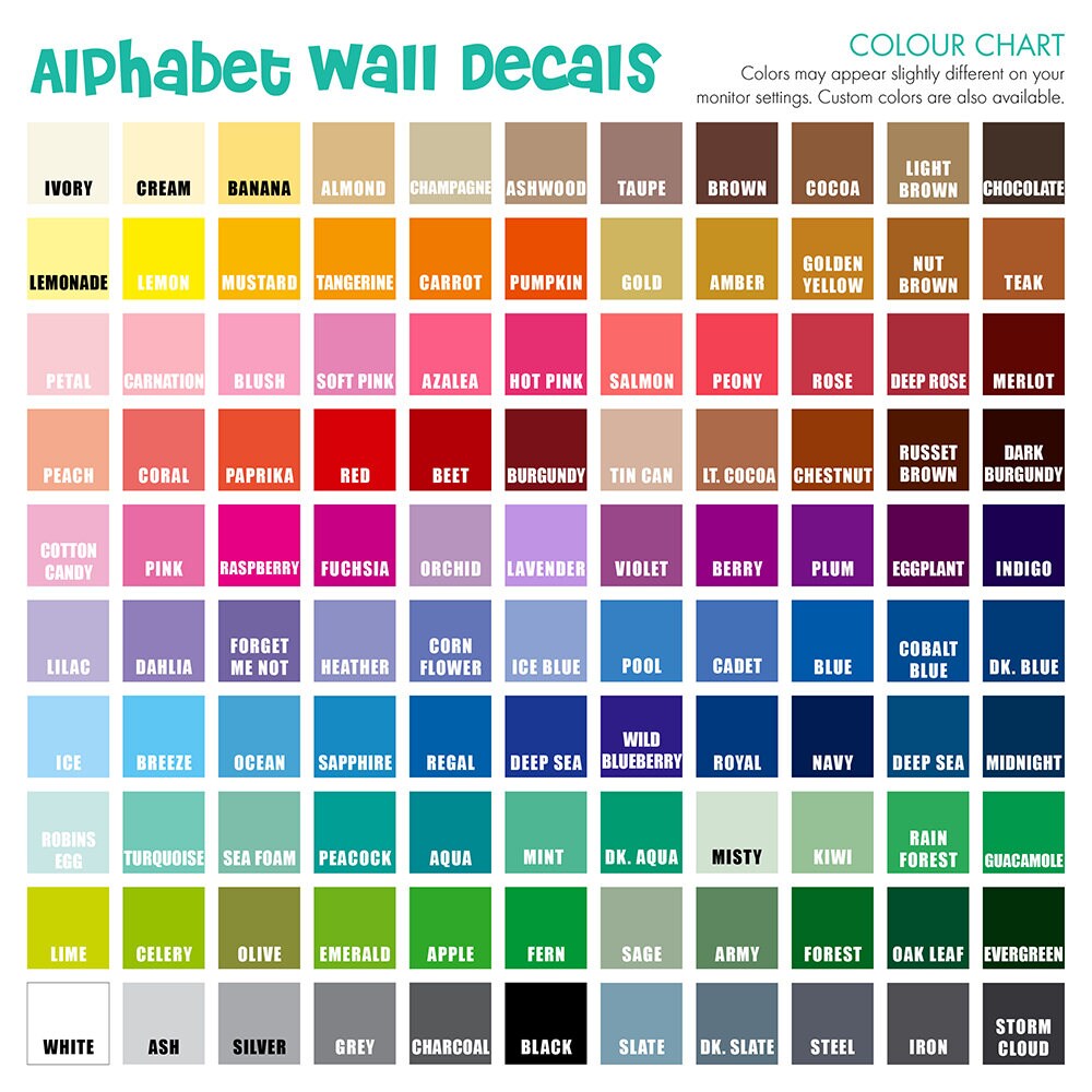 Alphabet Wall Decal Nursery Wall Decal Wall Decal Playroom | Etsy