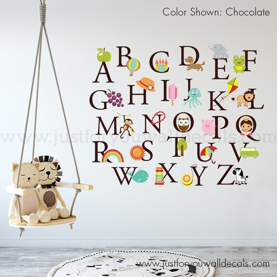 Wall Decals & Murals Wall Décor School Decoration ABC Wall Decal ...