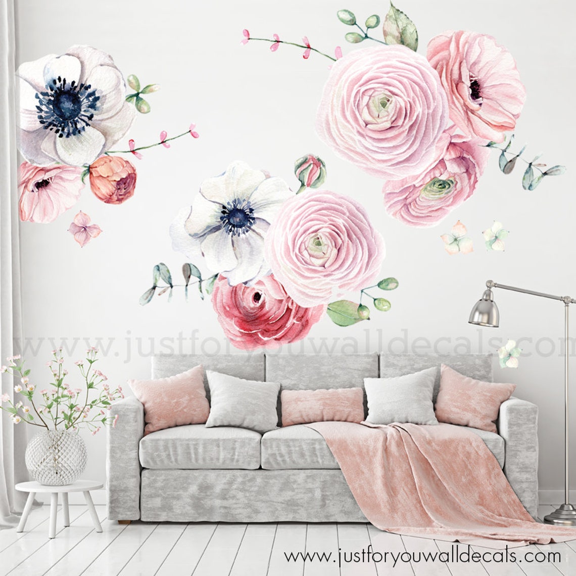 LARGE FLOWER SET Flower Wall Decal Floral Wall Decal - Etsy