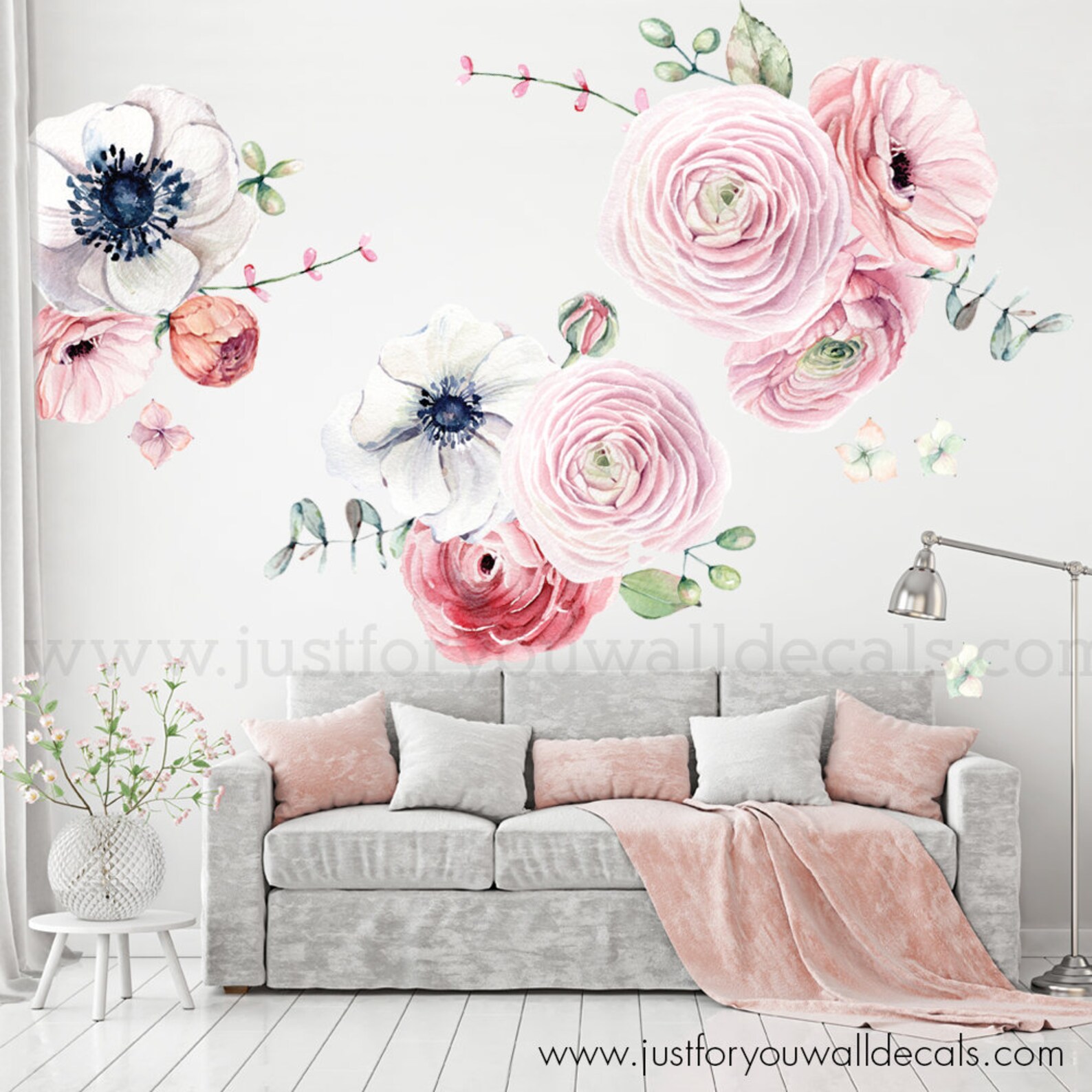 LARGE FLOWER SET Flower Wall Decal Floral Wall Decal - Etsy