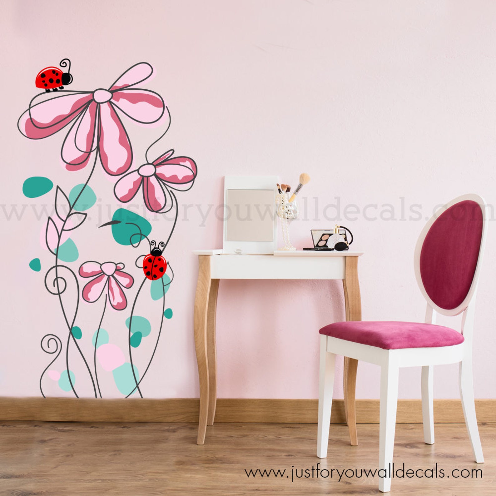 Nursery Wall Decal Teen Girl Room Wall Decal Flower Wall - Etsy