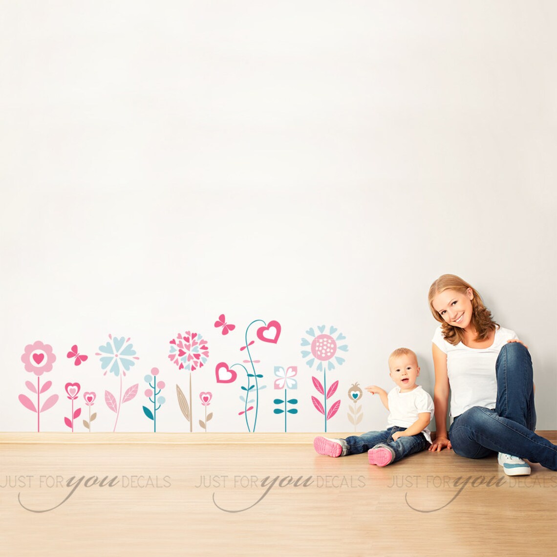 Flower Wall Decal Girls Room Wall Decal Teen Girl Room | Etsy