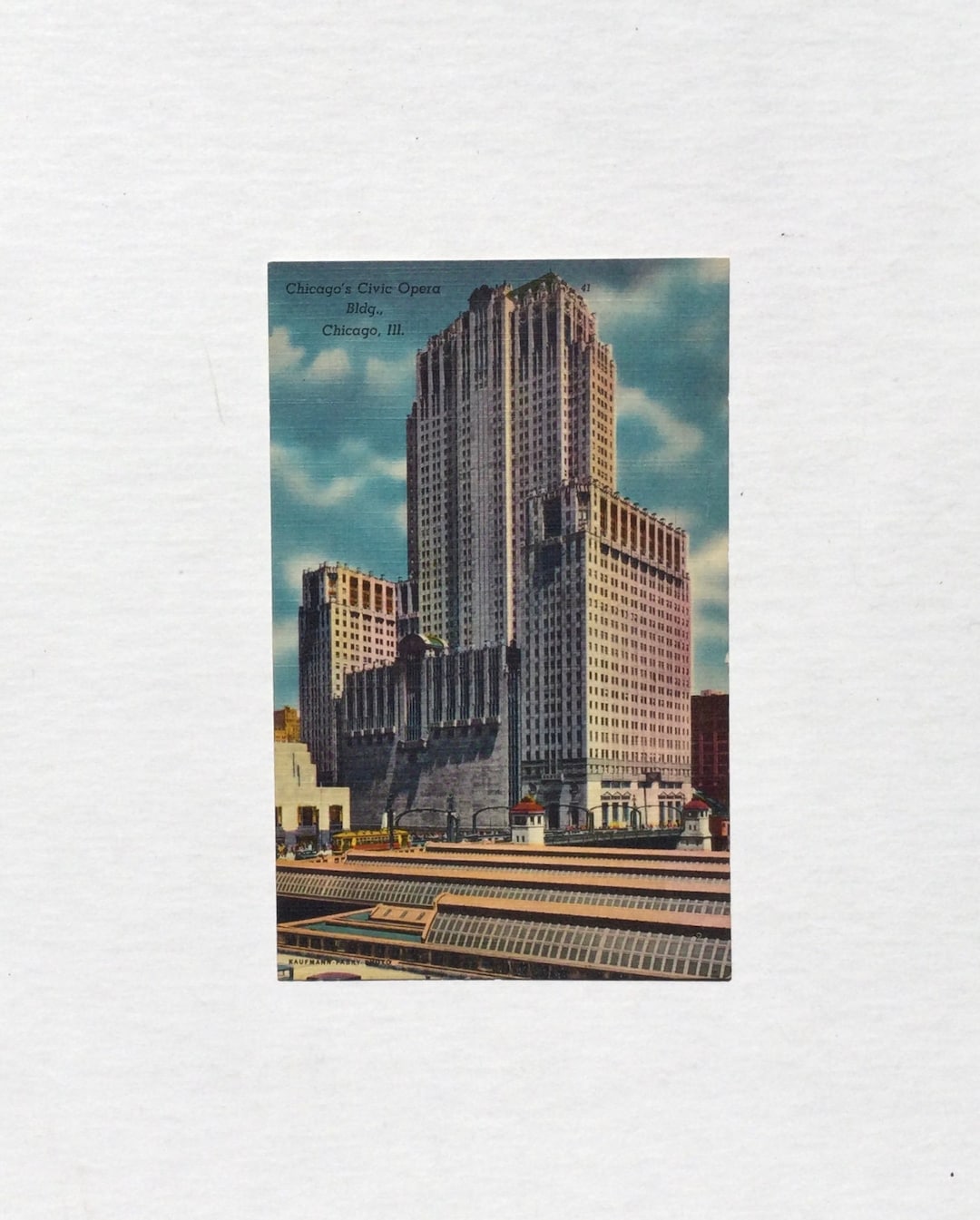 Chicago Vintage Post Card, Chicago Civic Opera Building, Kaufmann-fabry ...