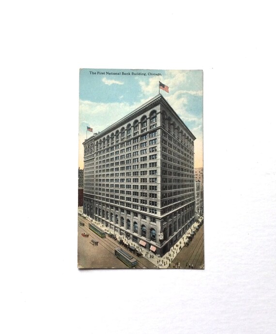 Chicago the First National Bank Building Vintage Max Rigot - Etsy