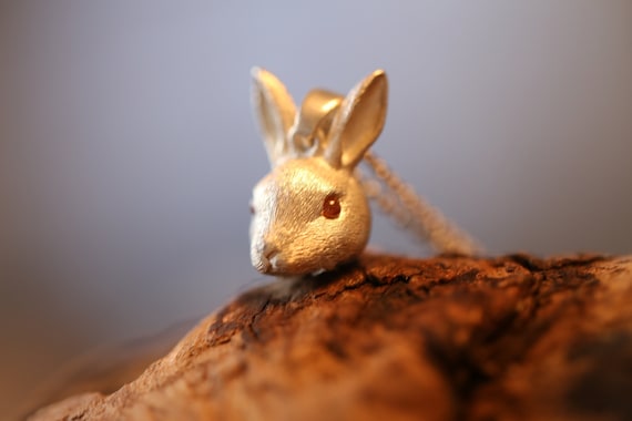 Sterling Silver 3D Rabbit Pendant Necklace With Chain Custom - Etsy