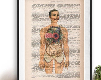 Retro Anatomy Man Print Body Illustration Dictionary Page | Etsy