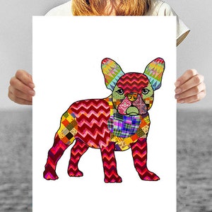 Patchwork Bulldog,bulldog With Fabric, Colorful, French Design, Black ...