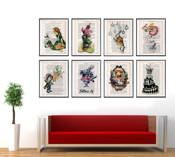 Alice Wonderland Follow Me Rabbit Print Print Art Poster - Etsy